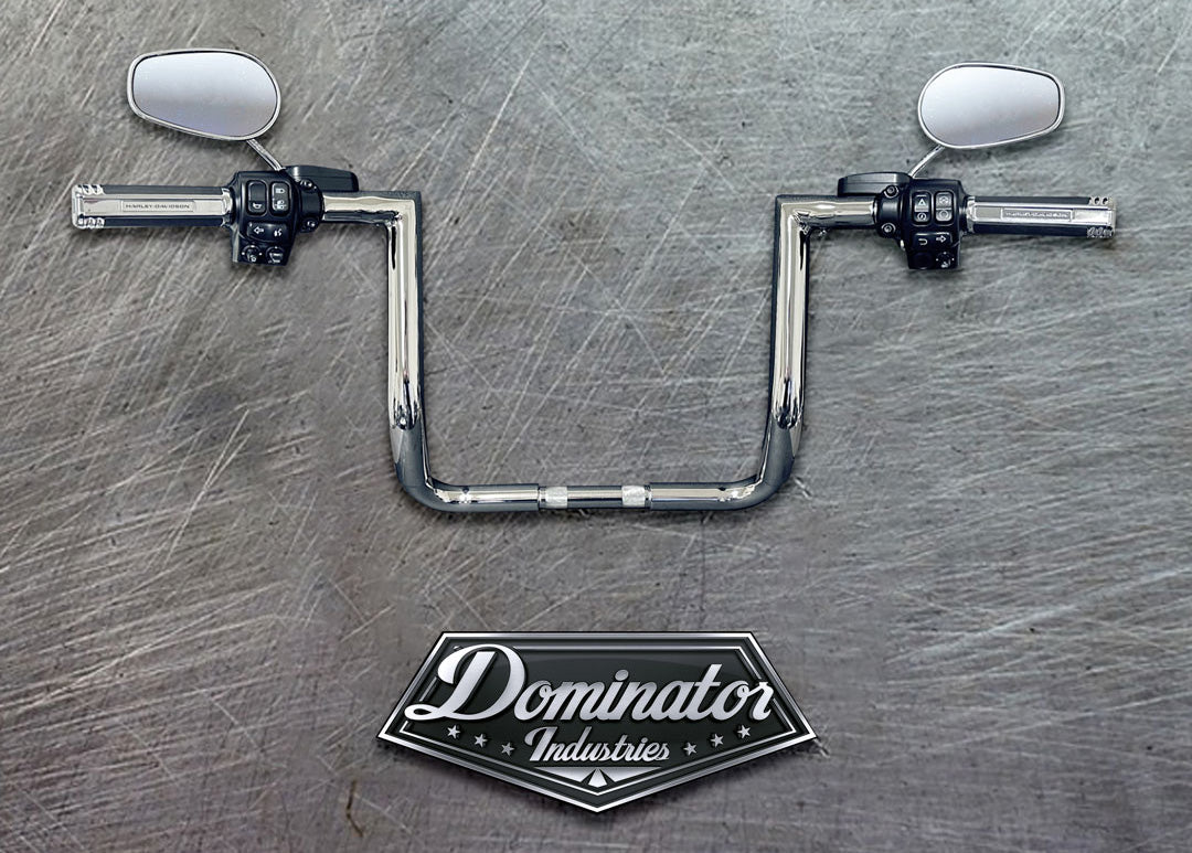 Pre-Wired 12" Big Daddy 1 ½" Miter Bagger Bars Classic Chrome Fits 201 ...