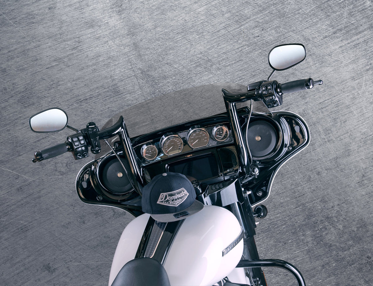 Pre-Wired 12" Big Daddy 1 ½" Meathook Bagger Bars Gloss Black Fits 201 ...